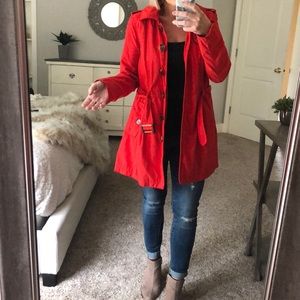 Forever 21 | Jackets & Coats | Bright Red Long Jacket | Poshmark